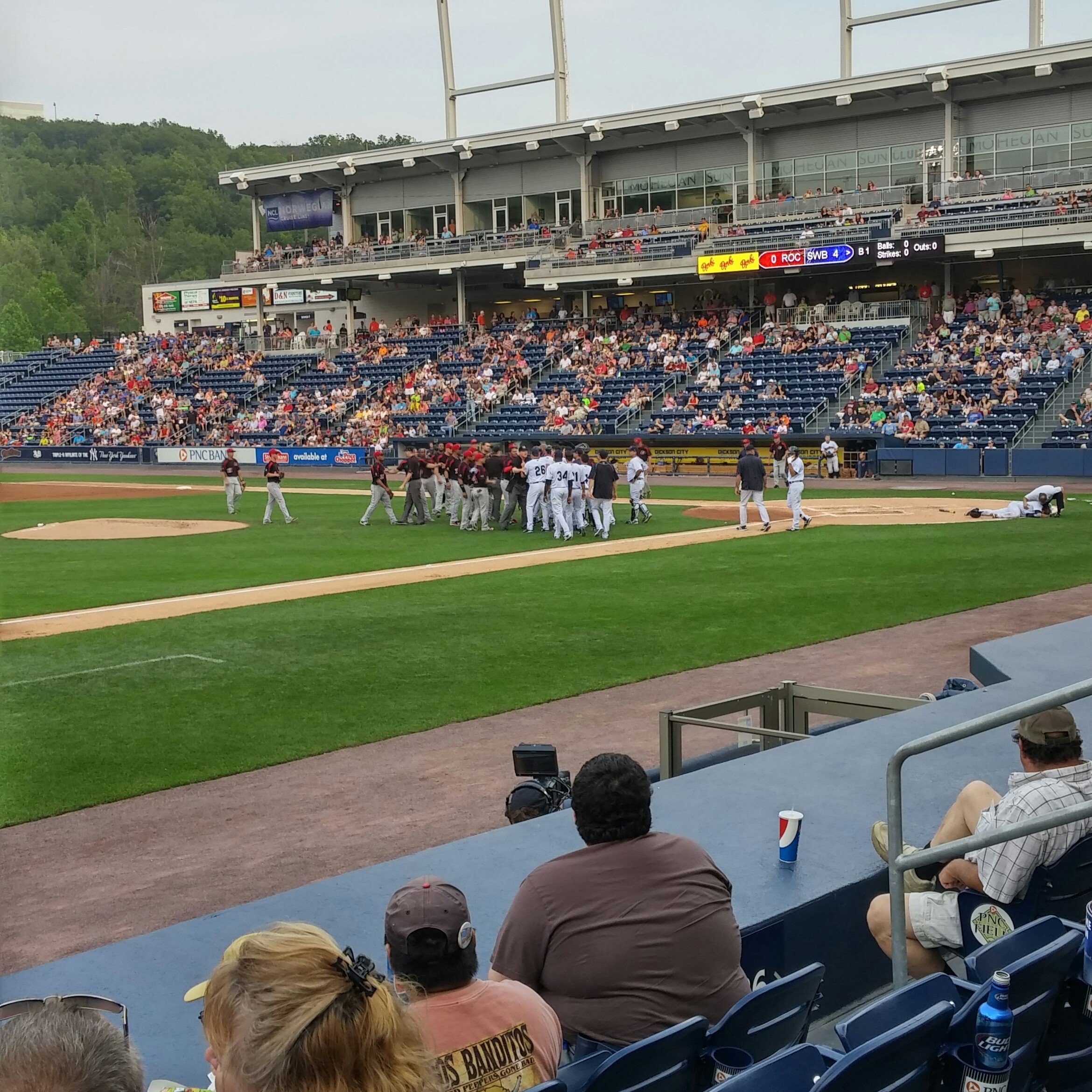 AAA Scranton and Rochester Benches Clear in the First After Romine is ...